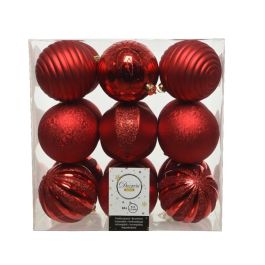 6 x 8cm Open Red Glitter Bauble